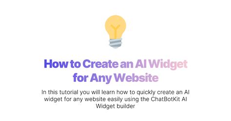 How To Create An Ai Widget For Any Website