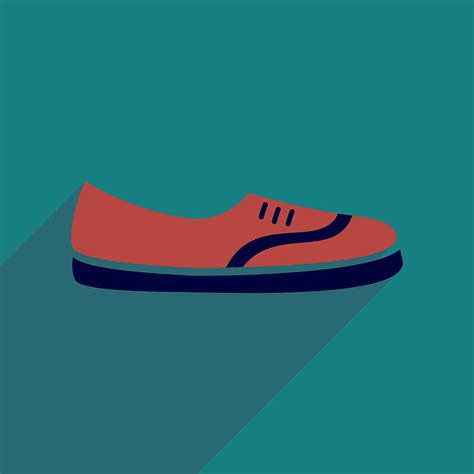 긴 그림자 모카신 신발 벡터와 평면 아이콘 Ai Eps Uidownload