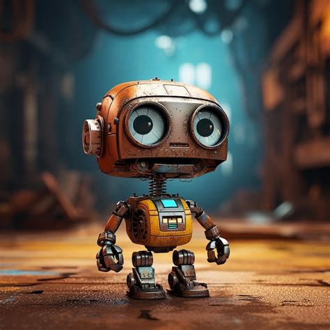 Premium Ai Image 3d Small Rust Robot