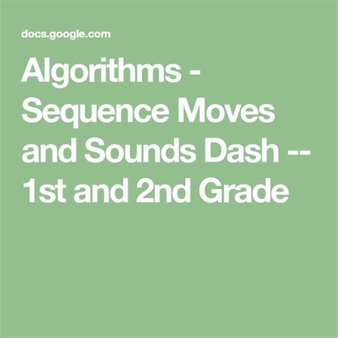 Algorithms Sequence 1st And 2nd Grade Algorithm 2nd Grade Dash