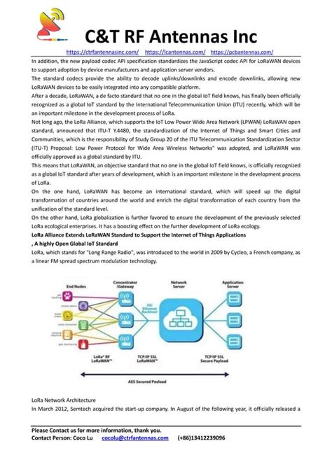 Lora Alliance Extends Lorawan Standard To Support Iot Applicationspdf