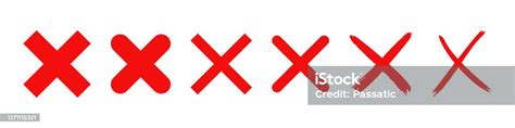 빨간색 십자가 X 벡터 아이콘입니다 잘못된 기호가 없습니다 삭제 투표 기호 흰색 배경에 설정된 그래픽 디자인 요소 십자형에 대한 스톡 벡터 아트 및 기타 이미지 Istock