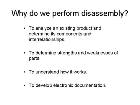 Product Disassembly Product Disassembly Or Teardown Of A