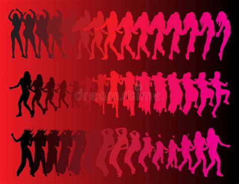 Silhouette Of Celebrities Dancing Stock Vector Illustration Of