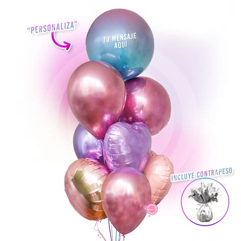 Mega Bunch De Globos Con Helio Personalizado Pink Birthday