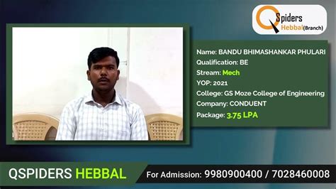 Successfully Placed From Qspiders Hebbal Youtube