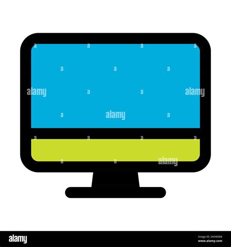 Desktop Icon Line Isolated On White Background Black Flat Thin Icon On