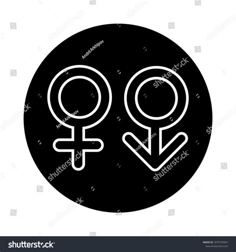 Black Male Female Gender Sex Icon Stock Vector Royalty Free Shutterstock
