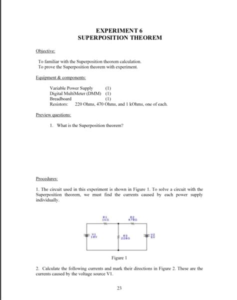 Solved EXPERIMENT SUPERPOSITION THEOREM Objective To Chegg