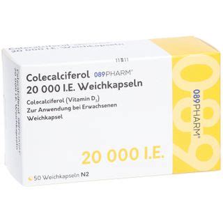 COLECALCIFEROL 089PHARM 20.000 I.E. Weichkapseln 50 St mit dem E-Rezept ...
