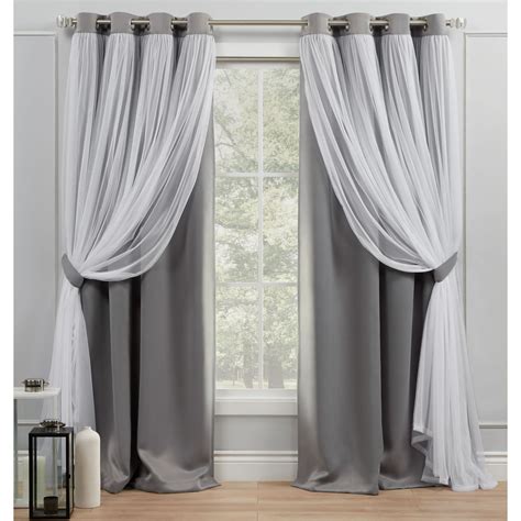 Exclusive Home Curtains Catarina Layered Solid Room Darkening Blackout And Sheer Grommet Top