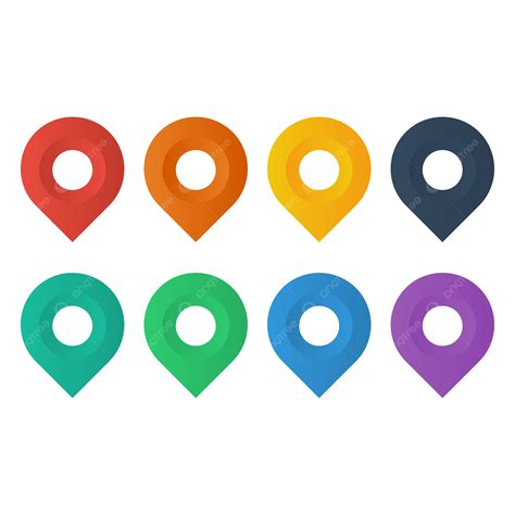 Colorful Location Pointer Set Vector Colorful Location Pointer Set Colorful Location Pointer