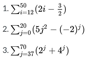 Solved Solve The Following Summation Problems You Have To Chegg