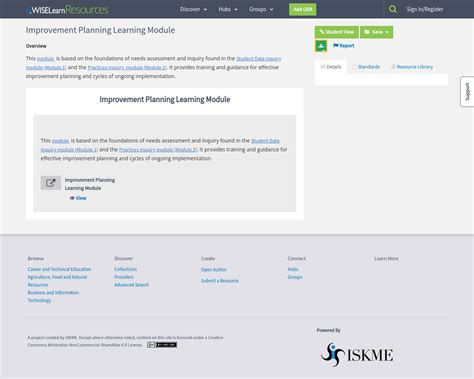 Improvement Planning Learning Module Wiselearn Resources