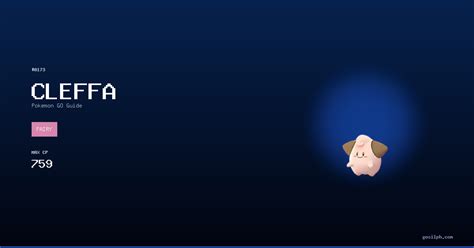 Cleffa Pokemon Go — Best Moveset Pvp Counters And Stats