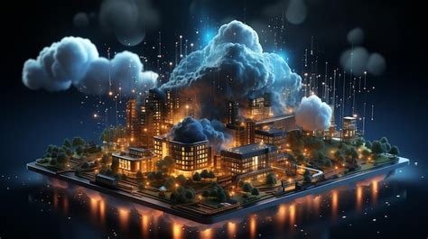 Premium Photo Cloud Computing An Abstract Of Data Being Ai Generate Illustration