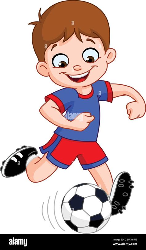 Jungen Fußball Spielen Stock Vektorgrafik Alamy