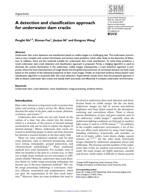Pdf A Detection And Classification Approach For Underwater Dam Cracks
