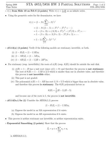 Hw 3 Sol Pdf Applied Mathematics Mathematical Concepts