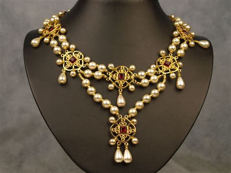 Tudor Style Necklace Medieval Jewelry Historical Jewellery Jewelry