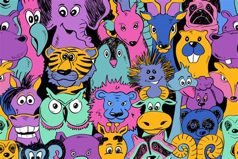 Φόντο με αστεία ζώα Παζλ Για παιδιά Κοινουμενα σχεδια Puzzle Garage