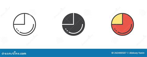 Statistical Pie Chart Different Style Icon Set Stock Illustration