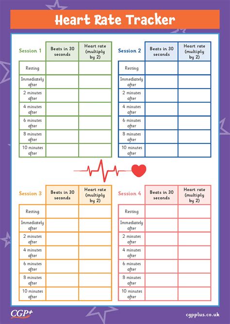 Heart Rate Tracker Years 5 6 Cgp Plus Worksheets Library