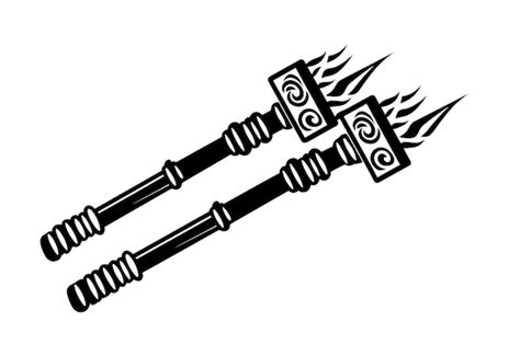 Pair Of Flaming Torches Premium Ai Generated Image