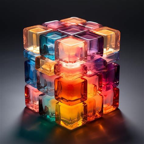Premium Ai Image A Cube Lamp Colorful Design