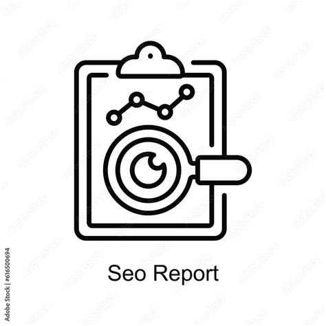 Seo Report Outline Icon Design Illustration Digital Marketing Symbol On White Background Eps 10