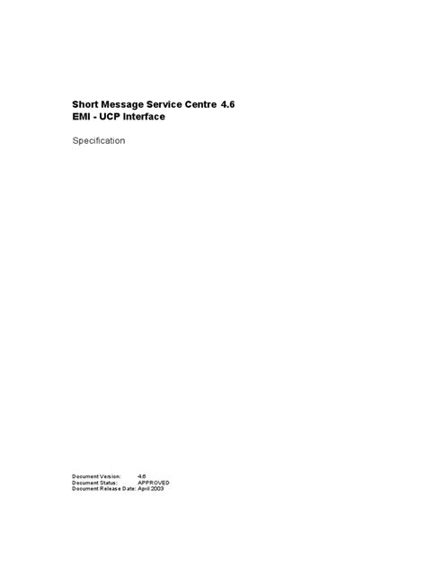 Emi Ucp Interface Specification V4 6 Pdf Character Encoding Ascii