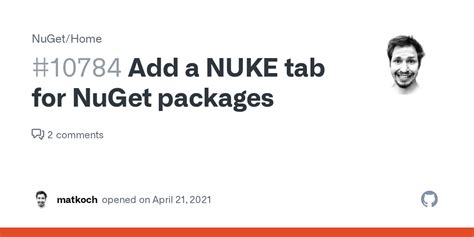 Add A Nuke Tab For Nuget Packages · Issue 10784 · Nugethome · Github