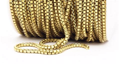 Link Cube Chain 2m Raw Brass Cube Chain 31mm Bs 1374 Etsy
