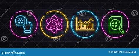 Atom Core Infochart And Freezing Click Minimal Line Icons For Web Application Printing Neon