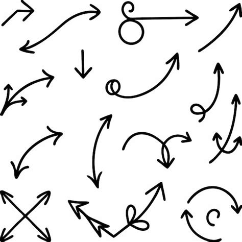 Hand Drawn Black Arrows Set Premium Ai Generated Vector