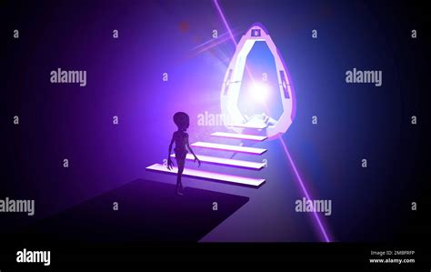 Portal With Other Worlds Alien Spaceship Door To Other Dimensions Contacts With