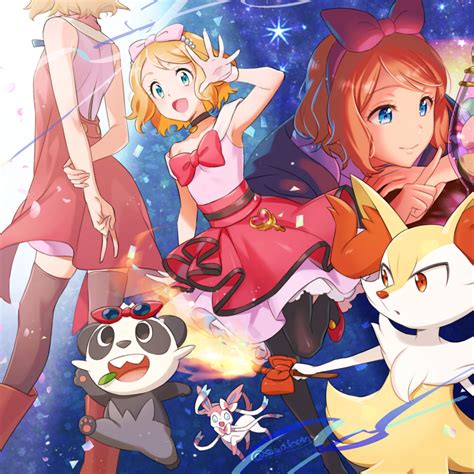 Serena Sylveon Braixen And Pancham Pokemon And 2 More Drawn By