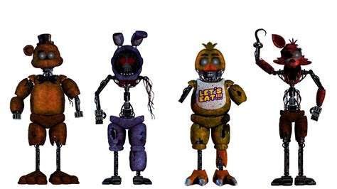 Fnaf 1 Ignited Animatronics By Mariorainbow6 On Deviantart
