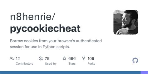 github n8henrie pycookiecheat borrow cookies from your browser s authenticated session for