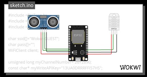 Ultrasonic Dht Wokwi Arduino And Esp32 Simulator