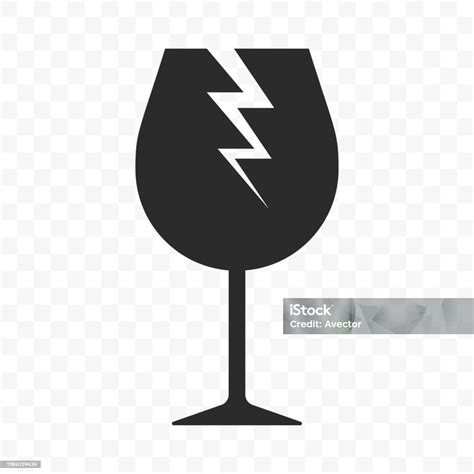 깨지기 쉬운 아이콘 물류 운송 경고 벡터 깨진 유리 컵 기호 조심스럽게 취급 깨지기 쉬운 소포 상자 배달 패키지 Pictogram 경계 표지에 대한 스톡 벡터 아트 및 기타