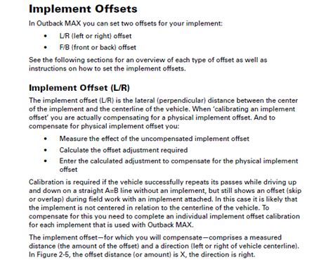 How Do I Set My Implement Offset On The Max Outback Guidance