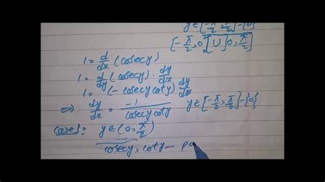 Derivative Of Inverse Trigonometric Function Cosec 1 X Youtube