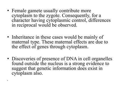 Cytoplasmic Inheritance 27 2 19 Ppt Genetics Science