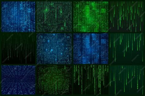 Premium Vector Binary Matrix Background Digital Data Stream In Matrix Style