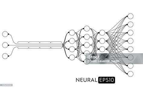 Vektordarstellung Der Darstellung Eines Neuronalen Netzes Stock Vektor