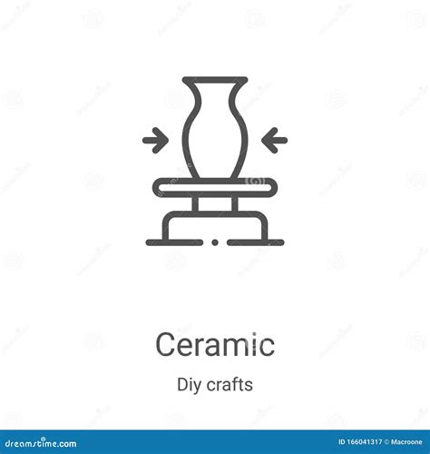 Ceramic Icon Vector From Diy Crafts Collection Thin Line Ceramic Outline Icon Vector