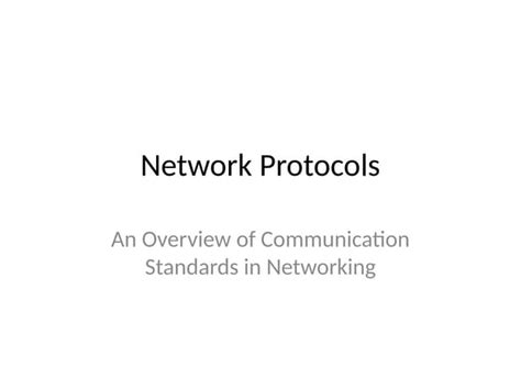 network protocols pptxnetwork protocols ppt
