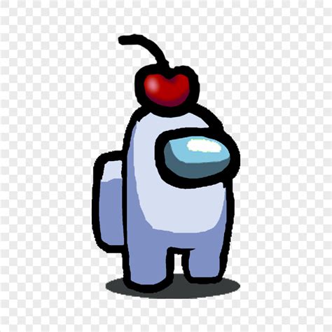 Hd White Among Us Character With Cherry Hat Png Citypng