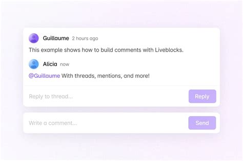Comments Primitives Liveblocks Example